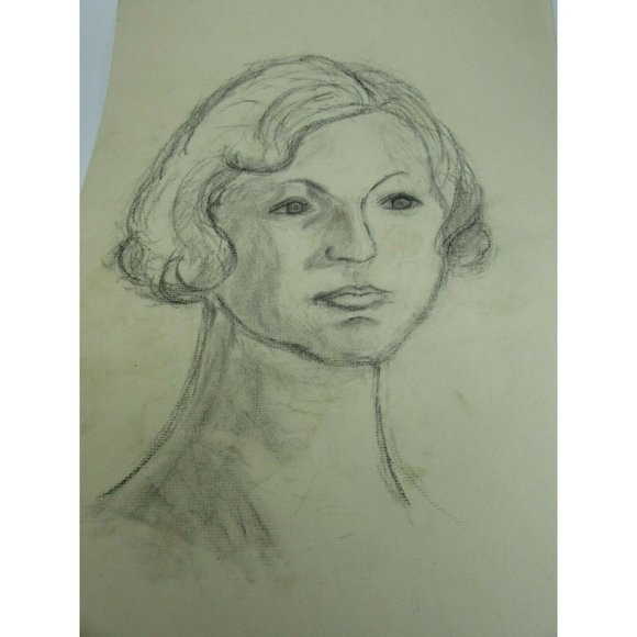 Art | Vintage Sketch Drawing Woman Head 1976 Artist Susan Wohl 3371 ...